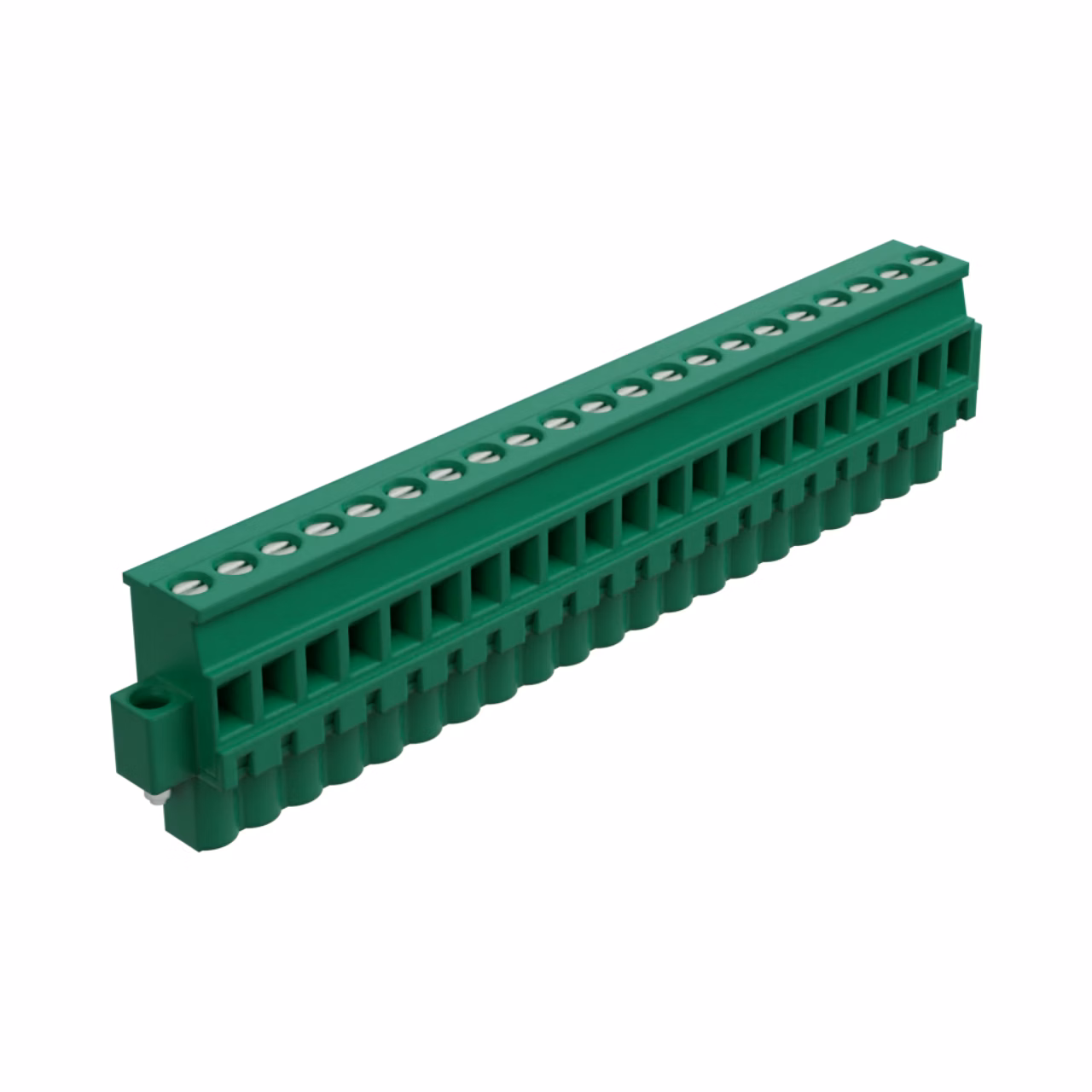 5.00mm Pitch Eurostyle Vertical Plug, with Retention Screws and Standard  Imprinting, Rear Wire Entry, Green Housing, 21 Circuits for sale