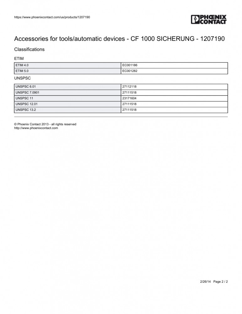 Phoenix Contact 1207190 product document page 2