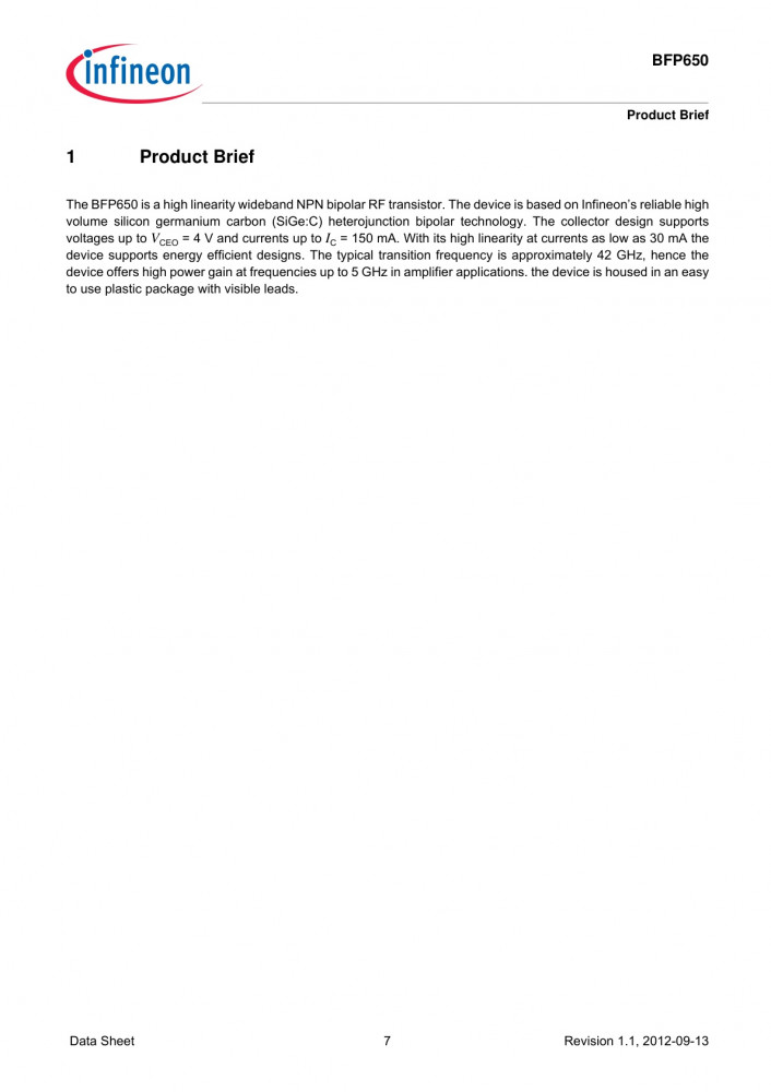 BFP650 datasheet page 7
