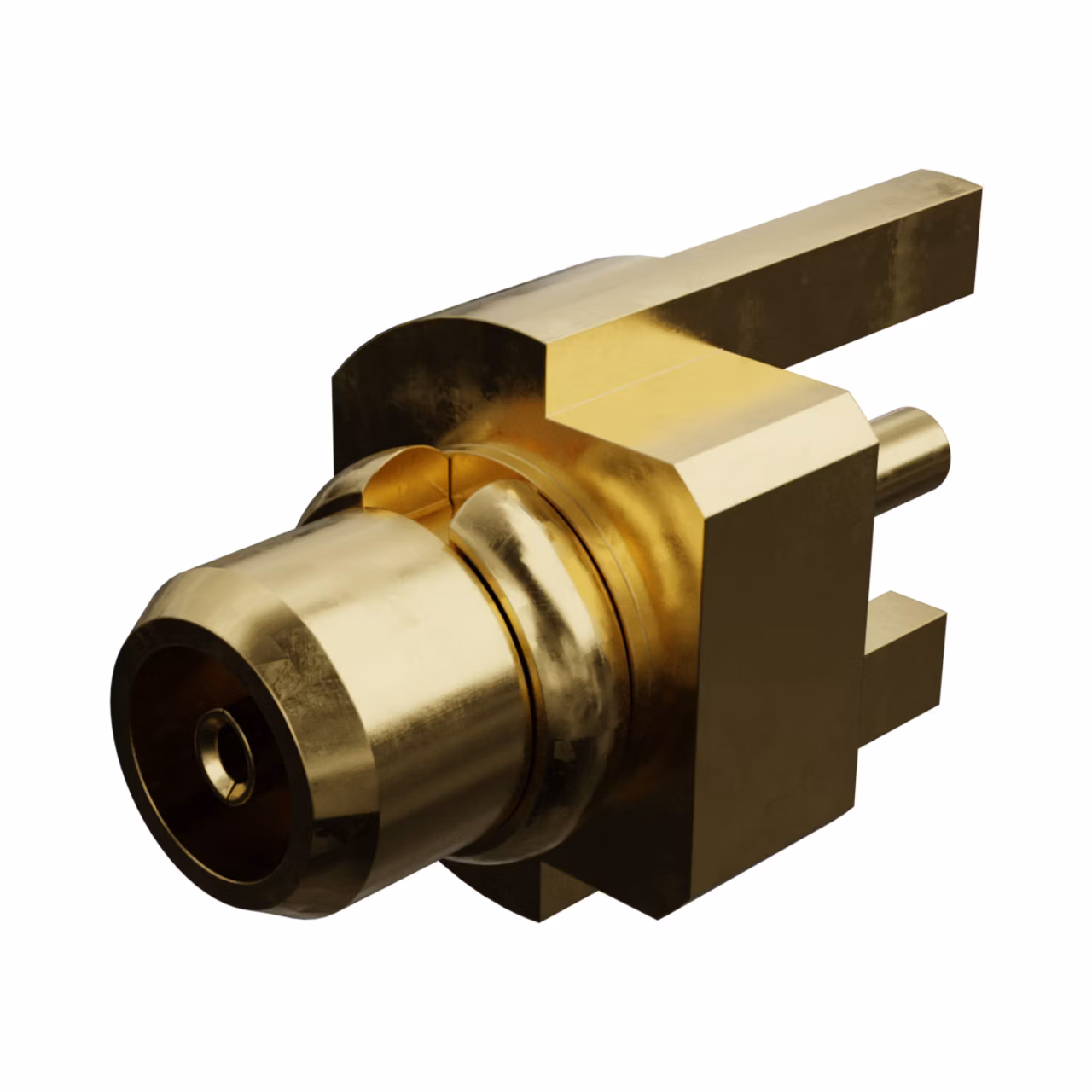 MMCX Plug, Reverse Polarity, Straight, PCB Receptacle, Edge Mount, Brass Body, Gold (Au) Plated, Bag, 50 Ohms for sale