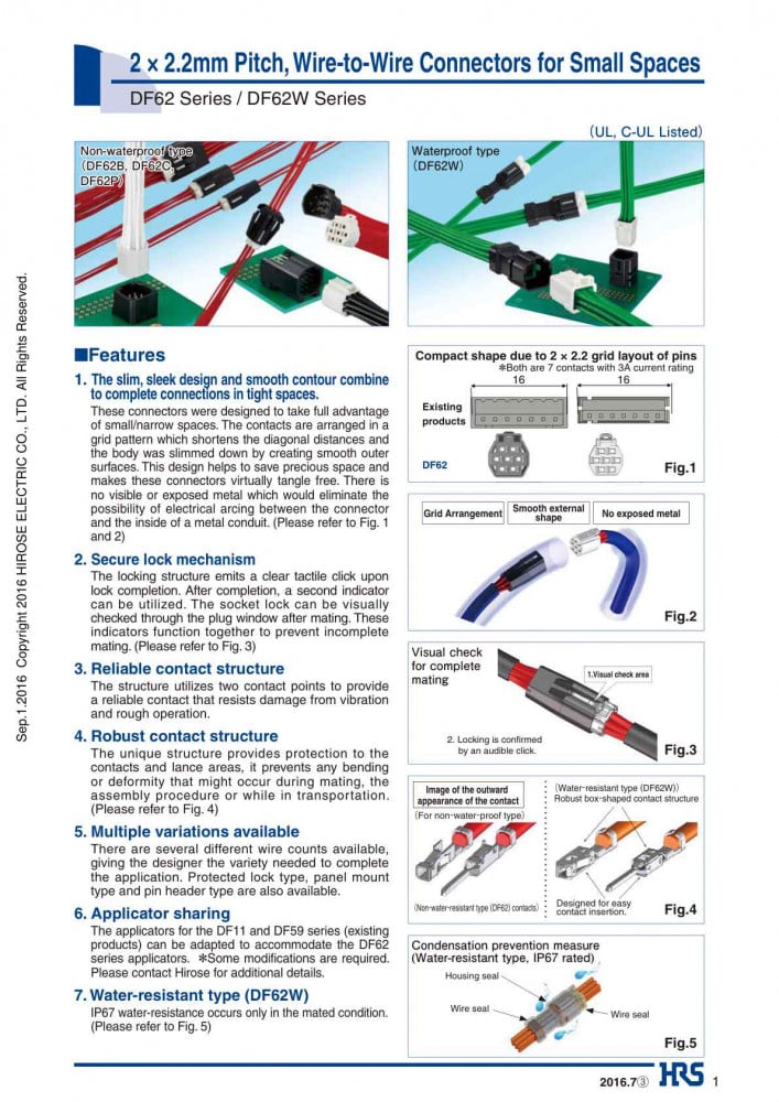 HRS DF62W datasheet page 1