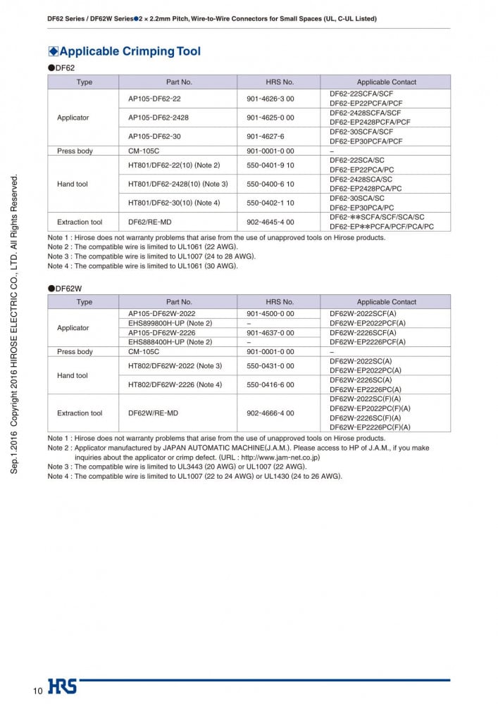 HRS DF62W datasheet page 10