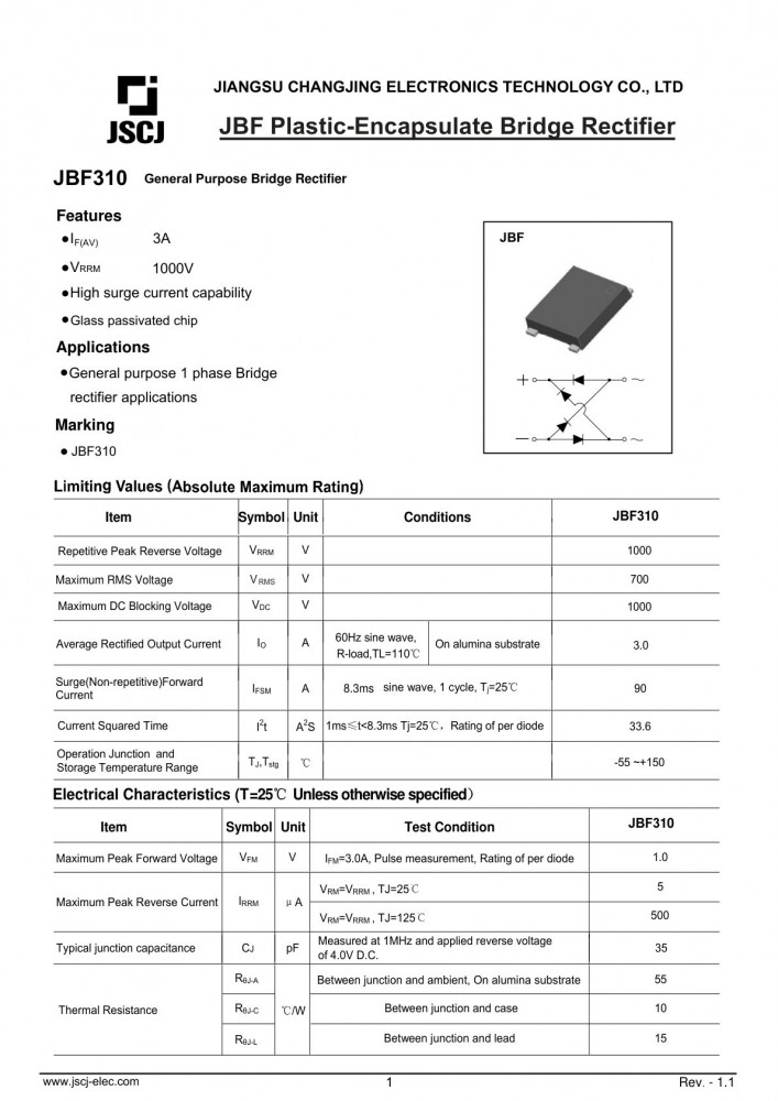 JBF310 datasheet page 1