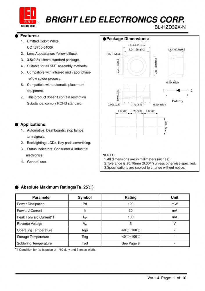 BL-HZD32X-N datasheet page 1