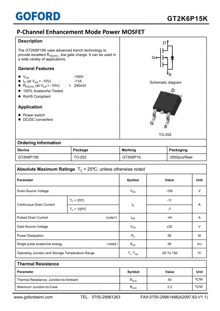 GT2K6P15K datasheet page 1
