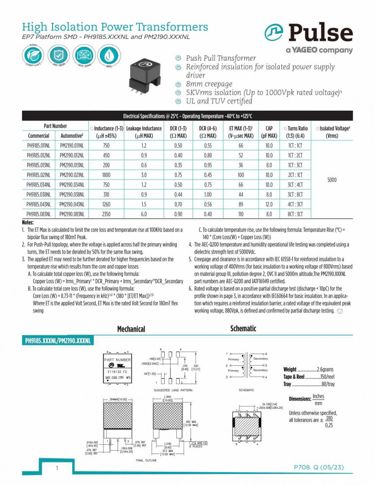 PH9185.038NLT technical document page 1