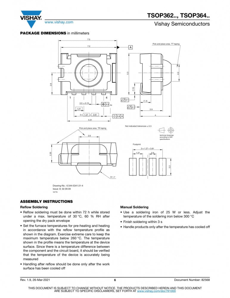 TSOP36438TR datasheet page 6