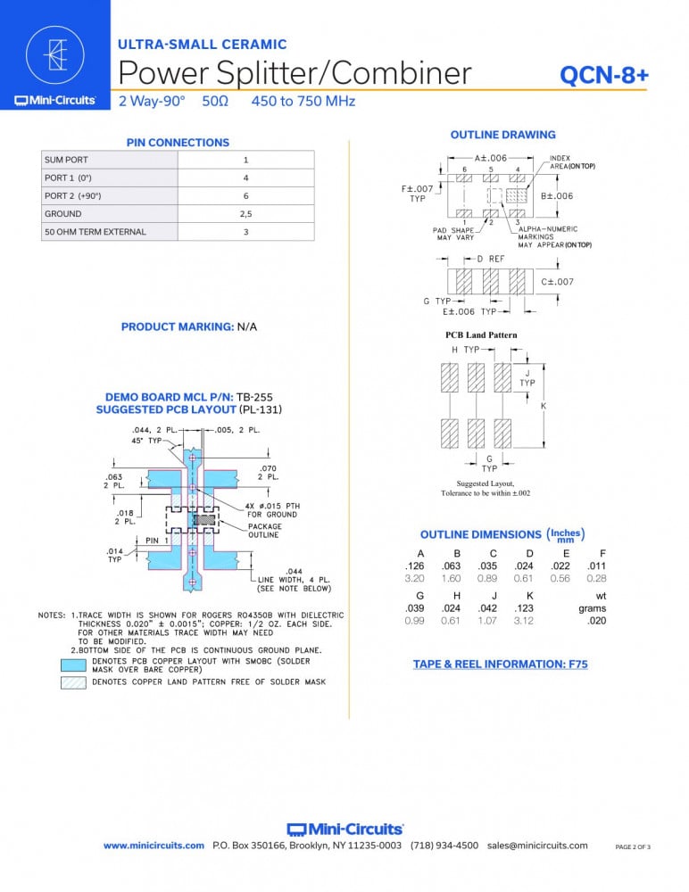 QCN-8+ datasheet page 2