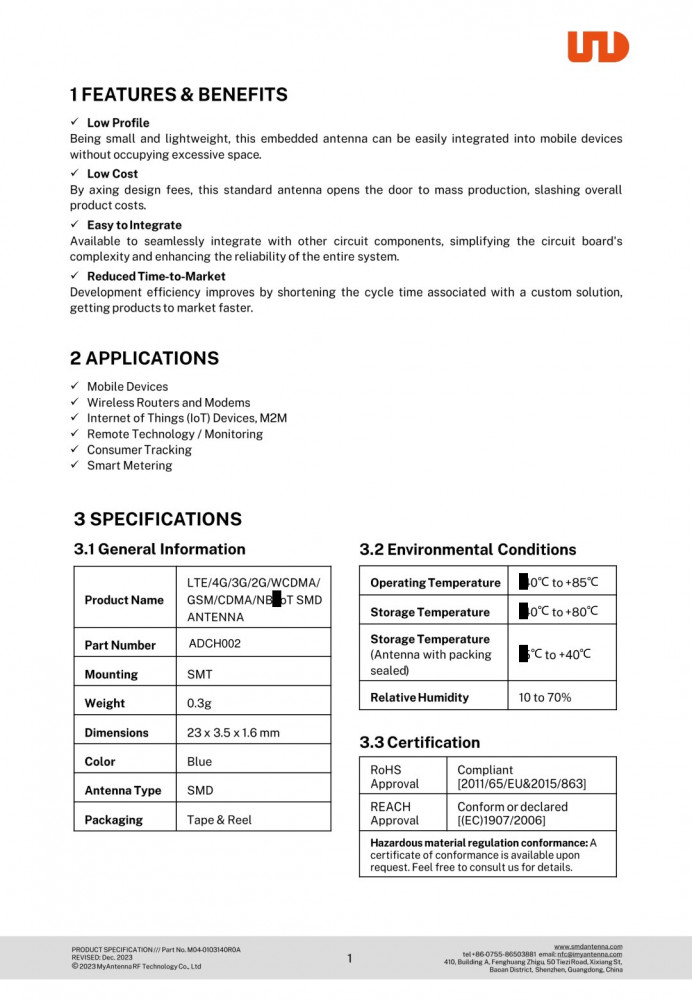 ADCH002 technical document page 2