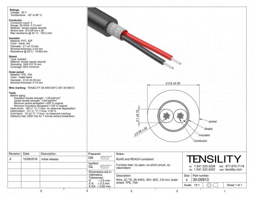 Tensility International 30-00813 product drawing