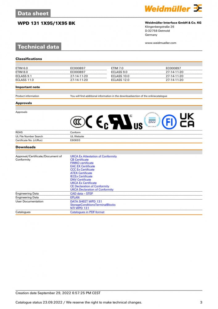 WPD 131 product documentation page 3