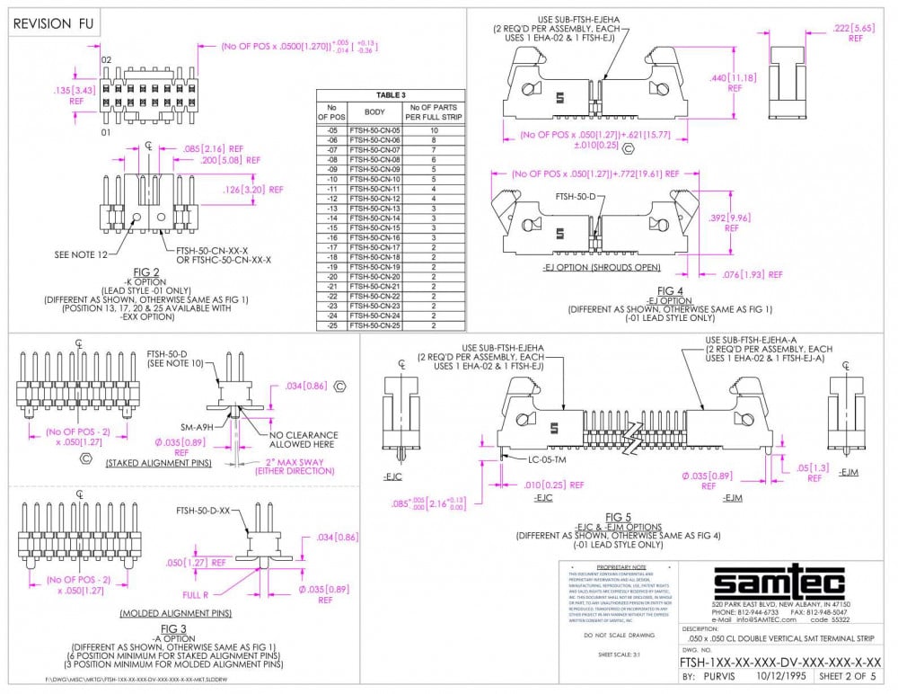 Samtec FTSH drawing page 2