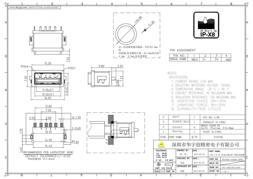 HYCW236-USBA04-289B technical document preview