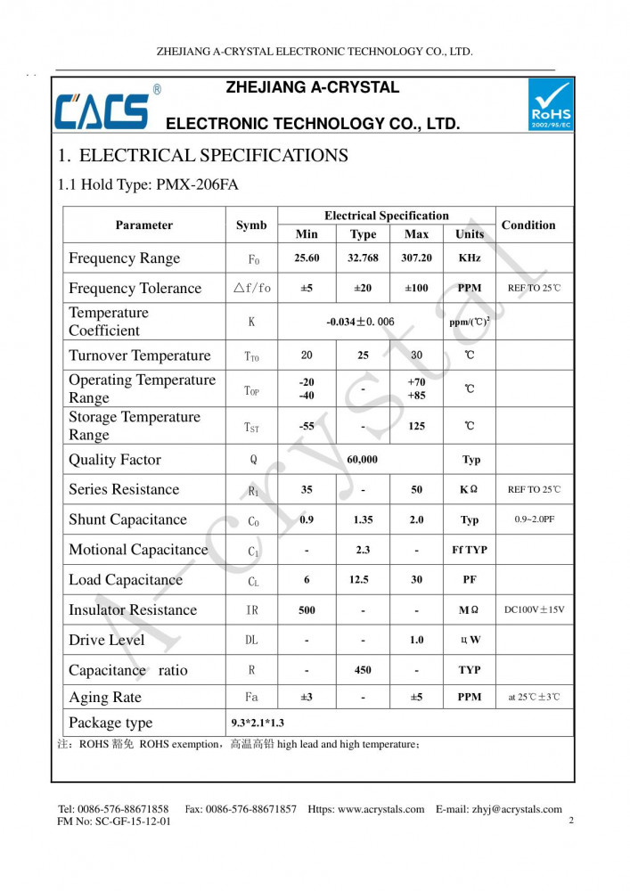 PMX206FA document page 2