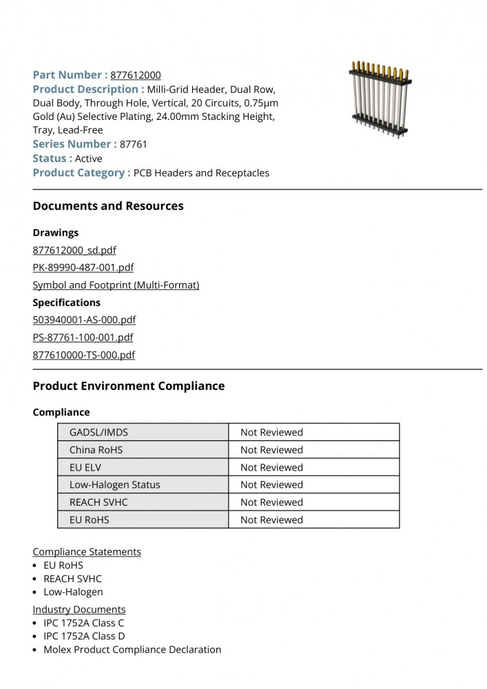 MOLEX 877612000 technical document image 1
