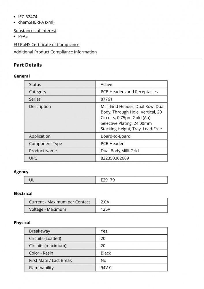 MOLEX 877612000 technical document image 2