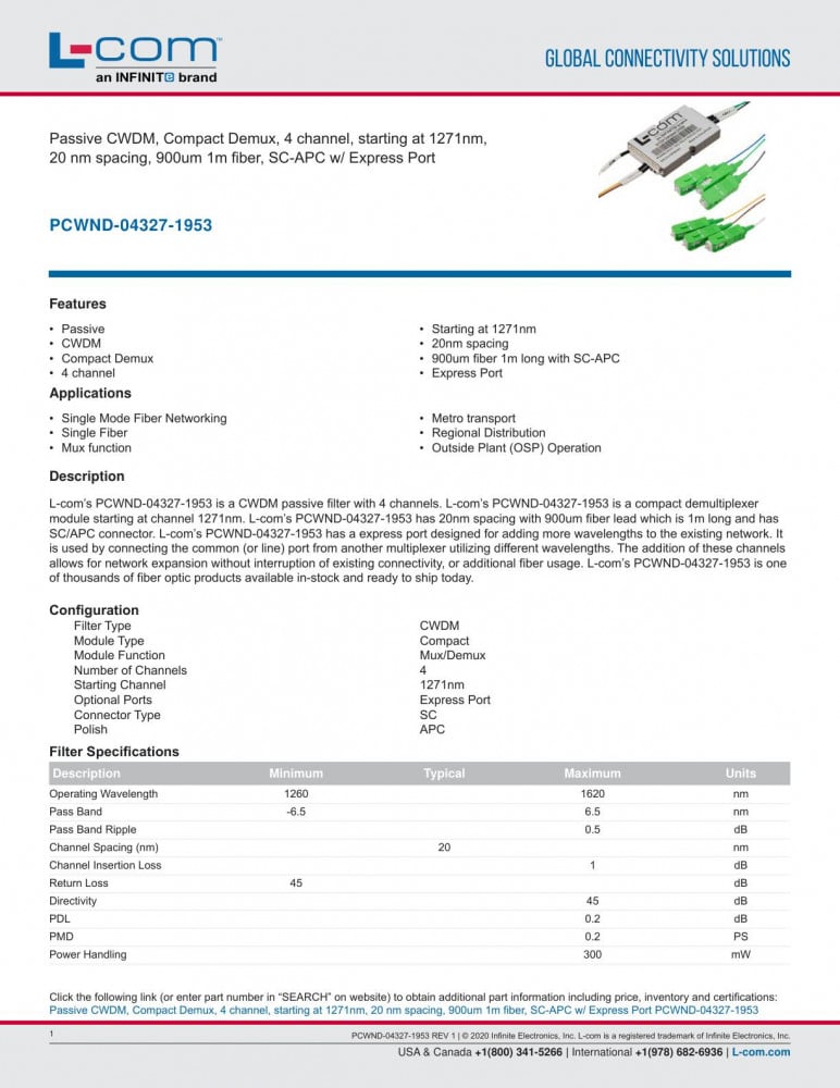 PCWND-04327-1953 product document page 1