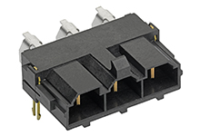 EXTreme LPHPower Receptacle Header, Right-Angle, 10 Power Contacts, 20 Signal Contacts, Select Gold (Au) Plating, for 3.18mm Thick PC Board, with Press-fit Plastic Pegs