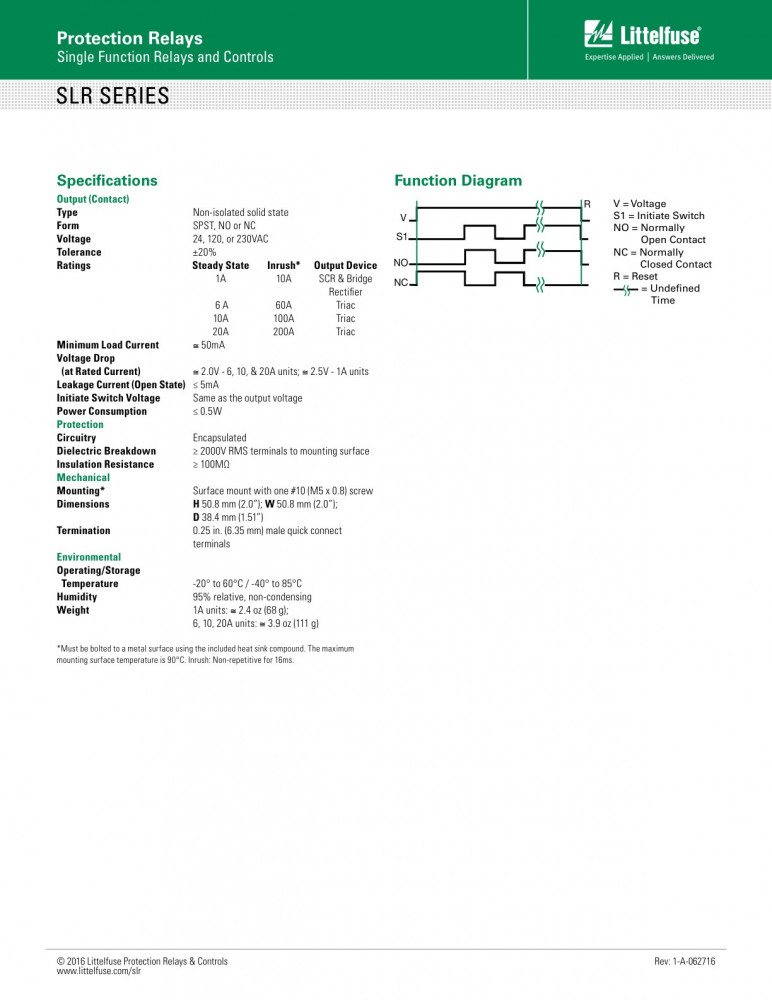 SLR Series technical document page 2