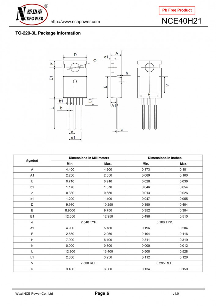 NCE40H21 datasheet page 6