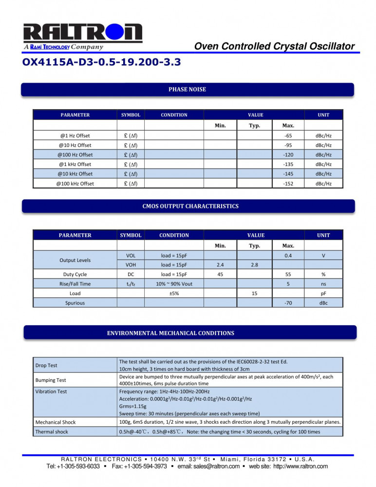 OX4115A-D3-0.5-19.200-3.3 technical document page 2