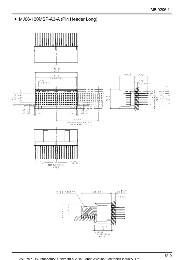 JAE MJ06 Series technical document page 6