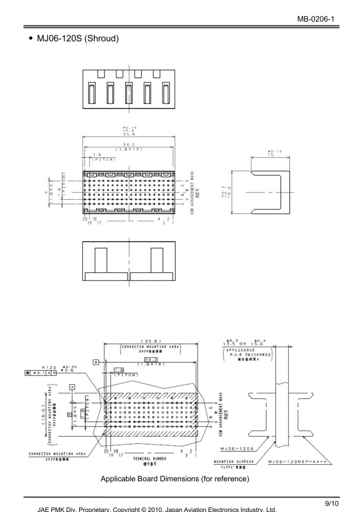 JAE MJ06 Series technical document page 9