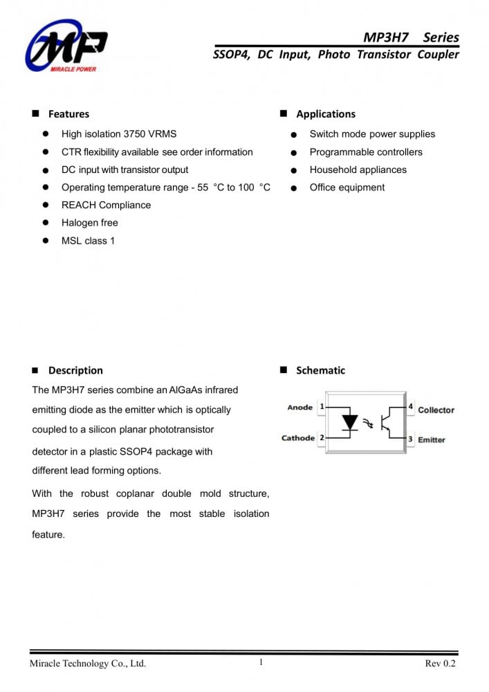 MP3H7B(T1)-GV datasheet page 1