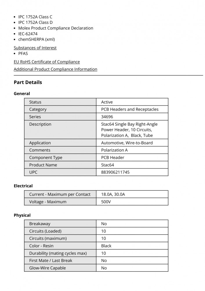 MOLEX 346969100 technical document preview, page 2