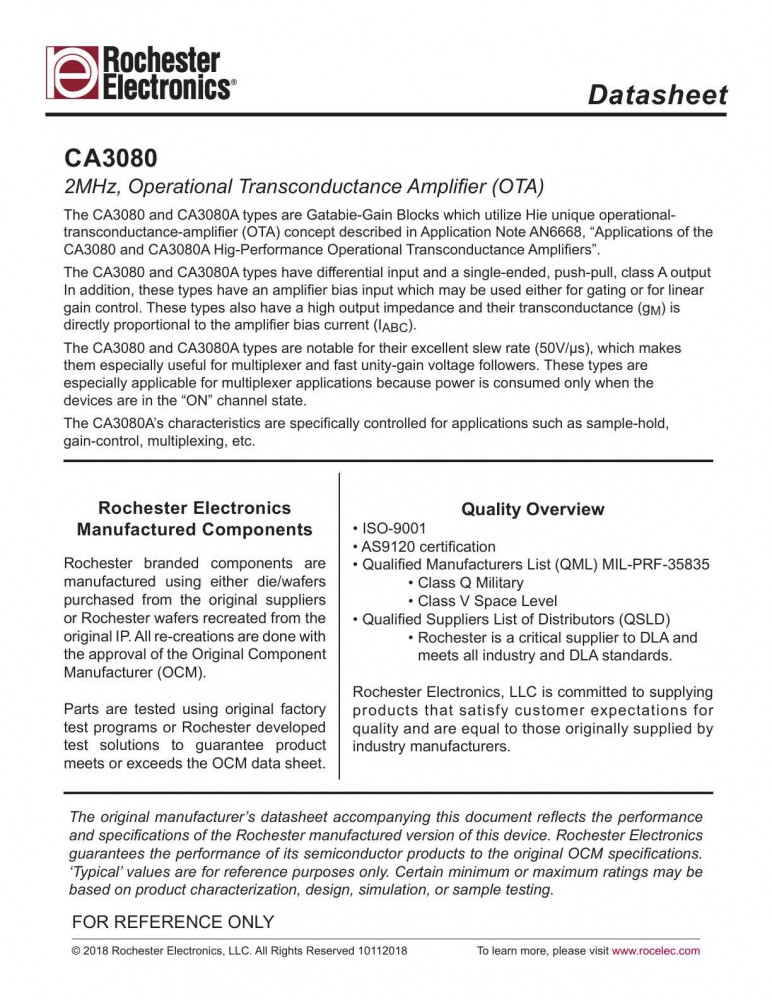 CA3080A/B technical document page 1