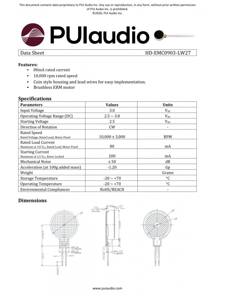 HD-EMC0903-LW27 datasheet page 1