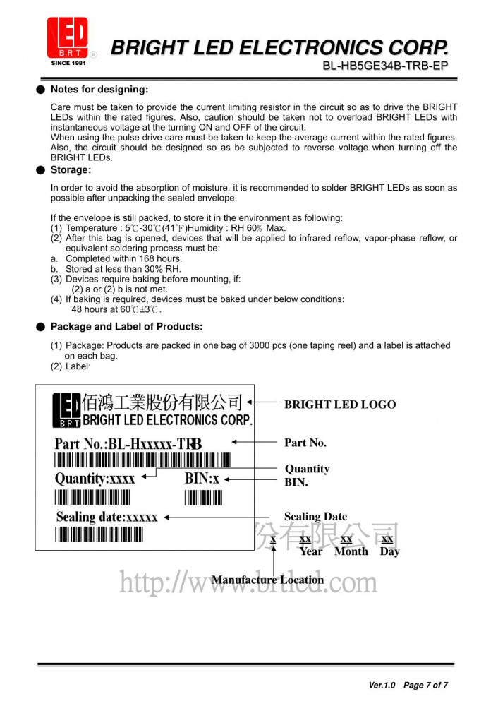 BL-HB5GE34B-TRB-EP datasheet page 7