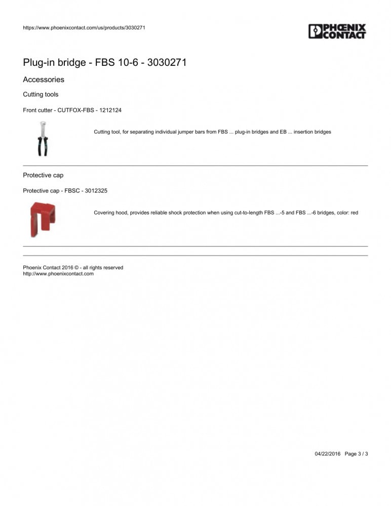 Phoenix Contact 3030271 FBS 10-6 technical document page 3