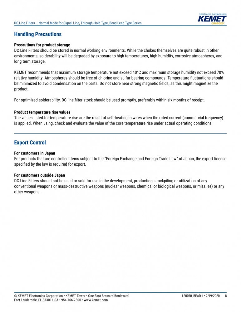 KEMET B-02-R datasheet page 8