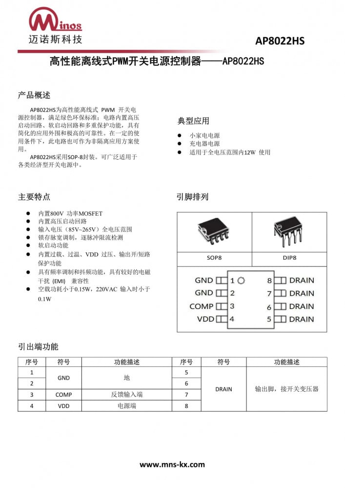AP8022HS datasheet page 1