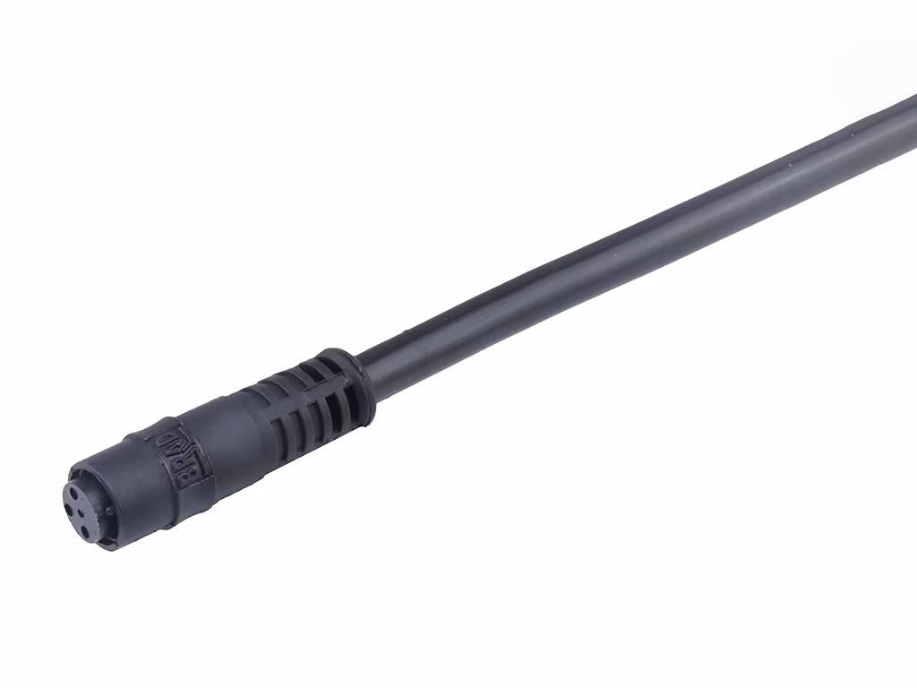 Nano-Change (M8) Single-Ended Cordset, 3 Poles, Female (Straight) with Snap Coupling to Pigtail, 24 AWG, PUR Cable, 10.0m (32.81') Length