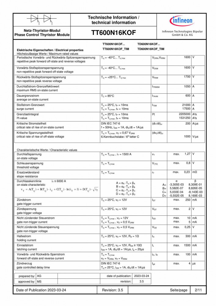 TT600N16KOF datasheet page 2
