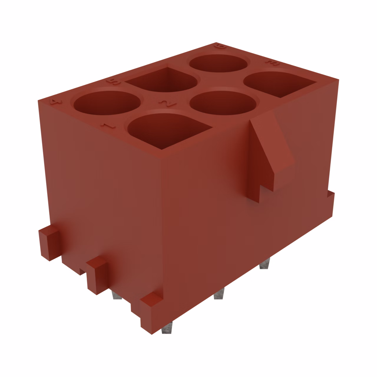 MLX Power Connector Header, 6.35mm Pitch, Vertical, with Compliant Polarizing Peg, Nylon 94V-2, Natural (Translucent), 2 Circuits