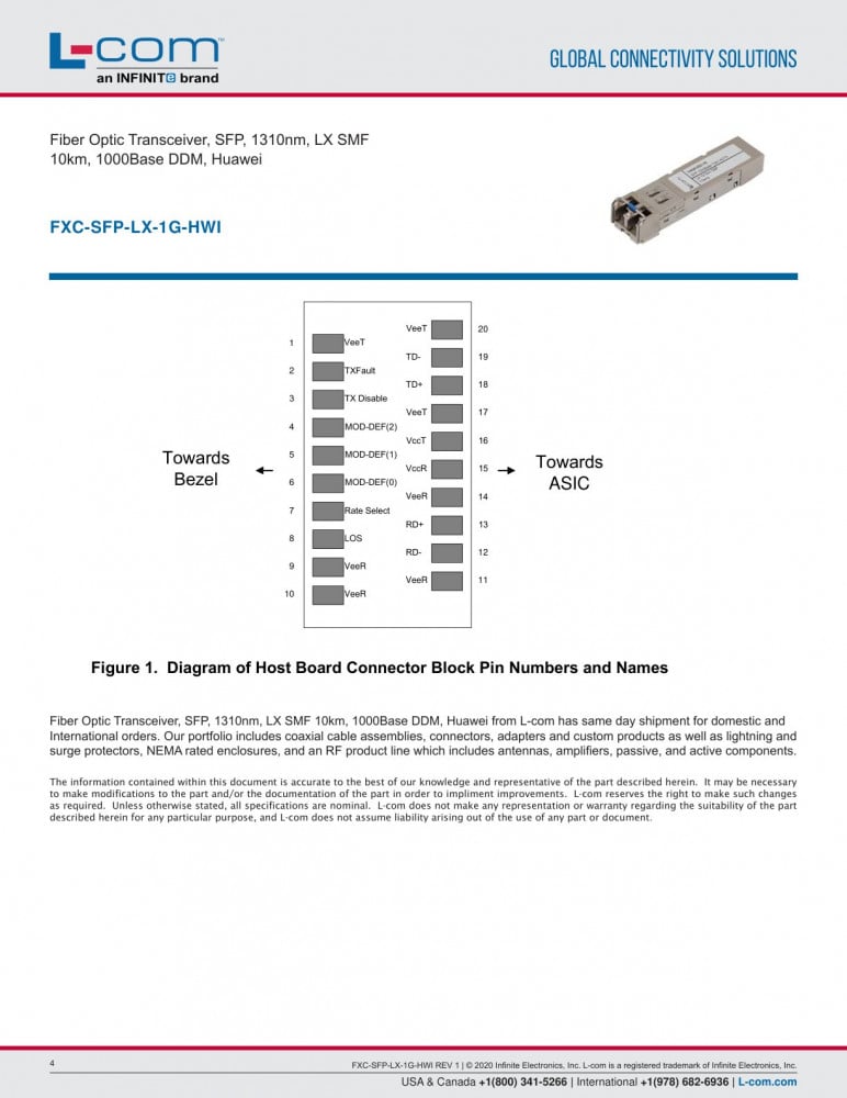 FXC-SFP-LX-1G-HWI datasheet page 4