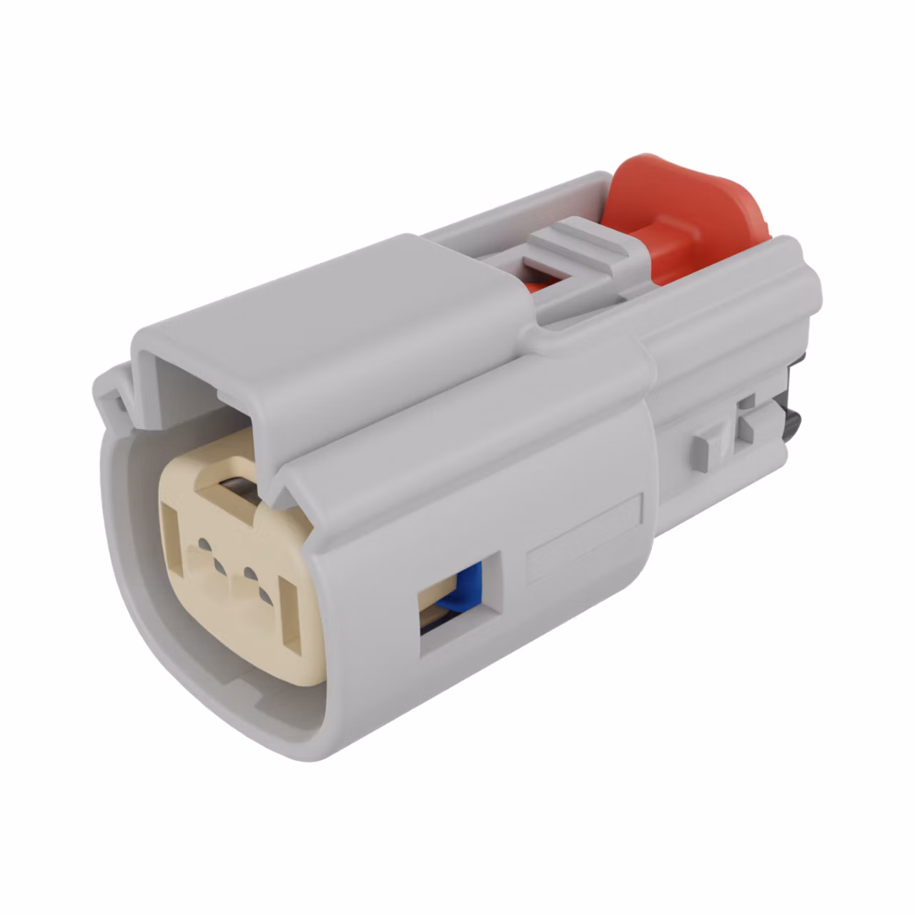 MX150 Mat-Sealed Female Connector Assembly, Single Row, 2 Circuits, Keying Option D, with Connector Position Assurance, Stone Gray for sale
