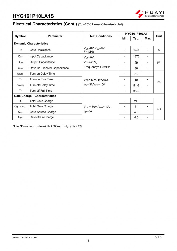 HYG161P10LA1S datasheet page 3