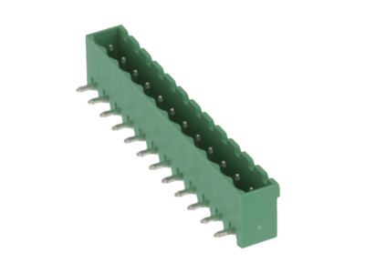 5.08mm Pitch Eurostyle Right-Angle PCB Header, Green Housing, 6 Circuits