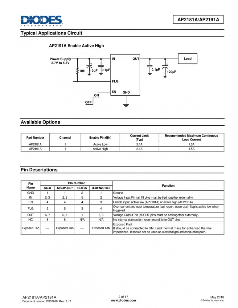 AP2191AMP-13 datasheet page 2