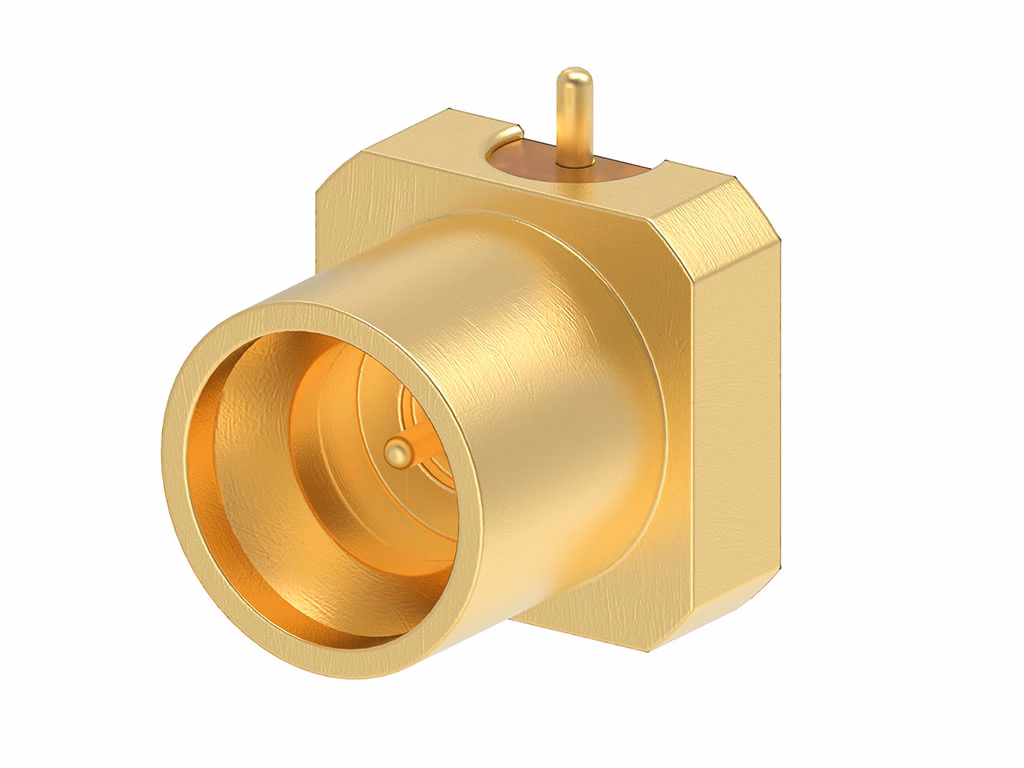 SMPM Plug, Straight, Smooth Bore, PCB, Edge Mount, 500 Pieces Per Reel, 50 Ohms