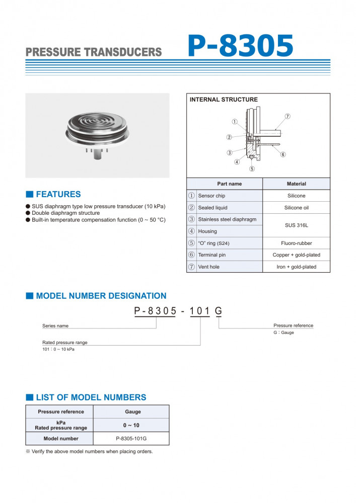P-8305-101G technical document page 1