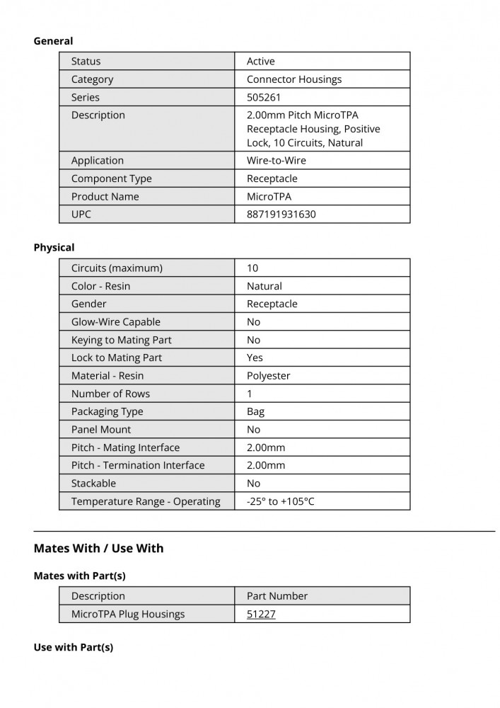 5052611000 product document preview, page 2