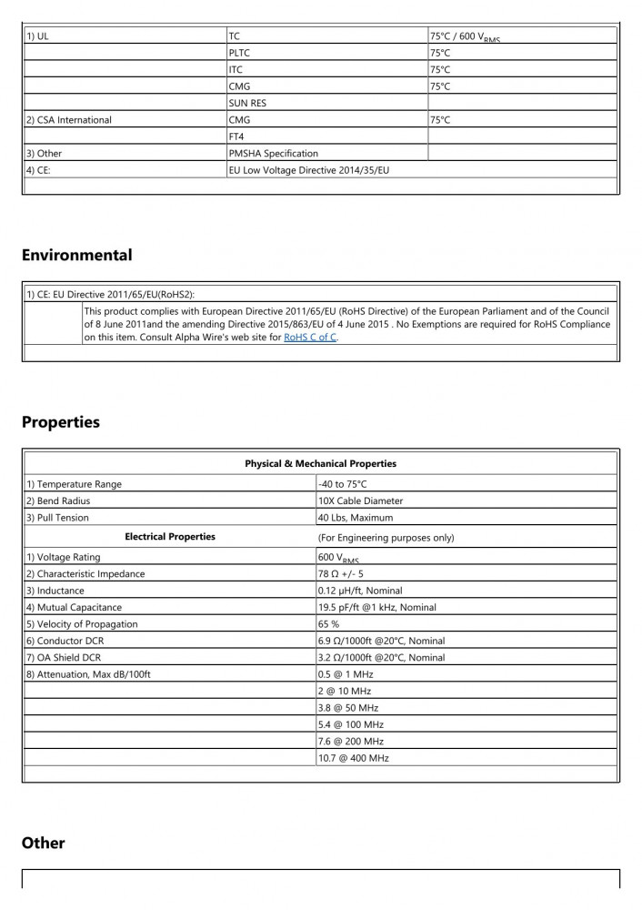 Alpha Wire 6450 technical document page 2