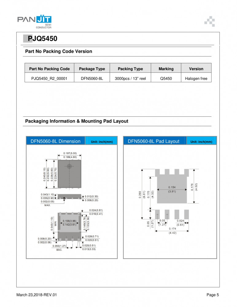 PJQ5450 datasheet page 5