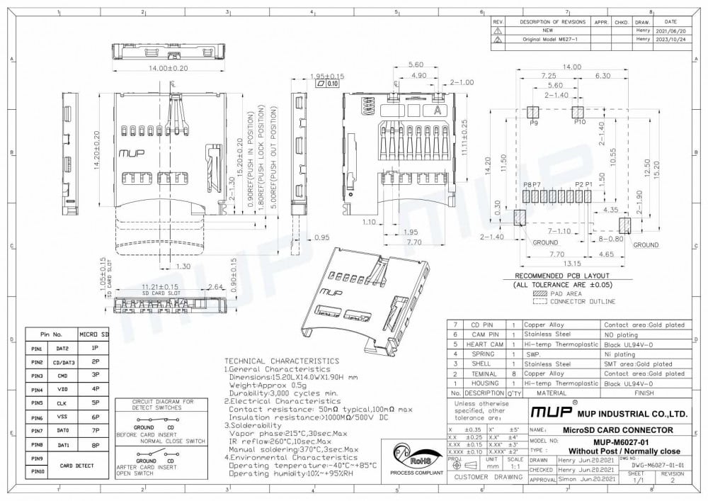 MUP M6027-01 technical drawing