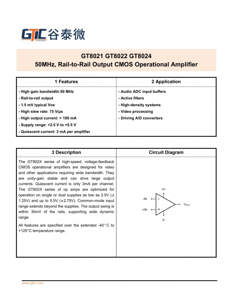 GT8022M8 technical document page 1